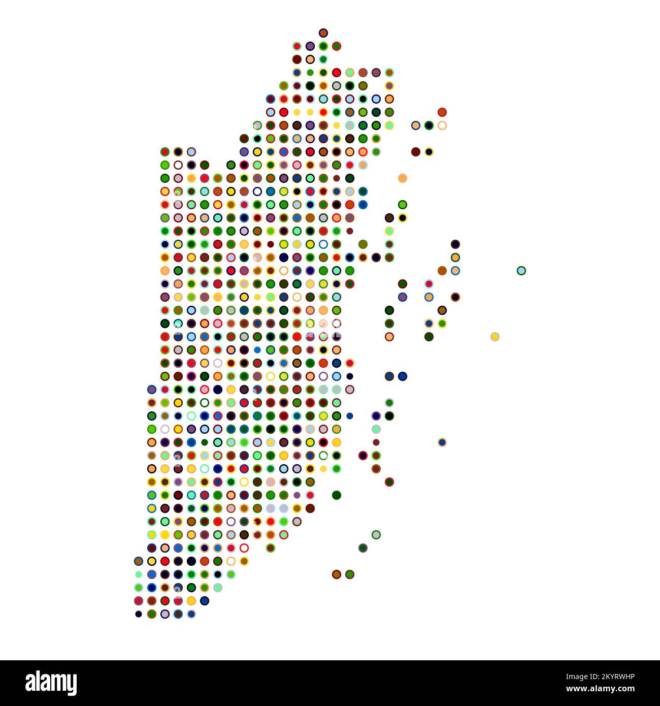 Belize Map Silhouette Pixelated generative pattern illustration Stock ...