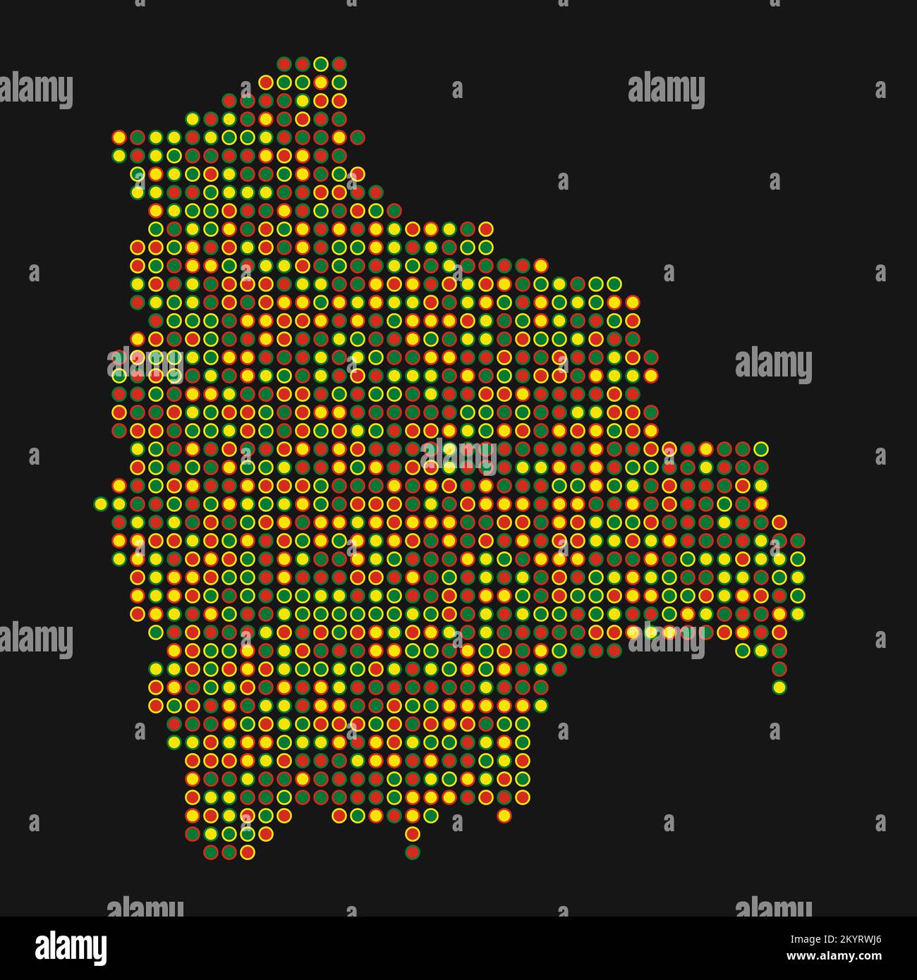 Bolivia Map Silhouette Pixelated generative pattern illustration Stock ...