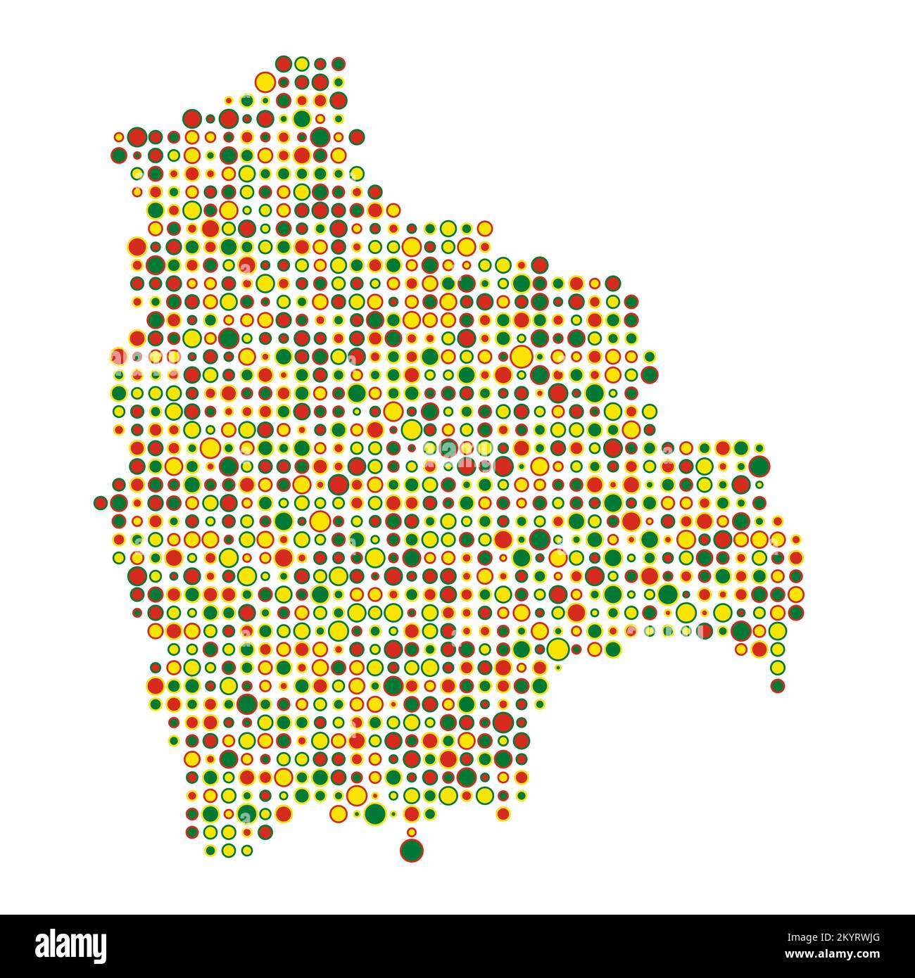 Bolivia Map Silhouette Pixelated generative pattern illustration Stock ...