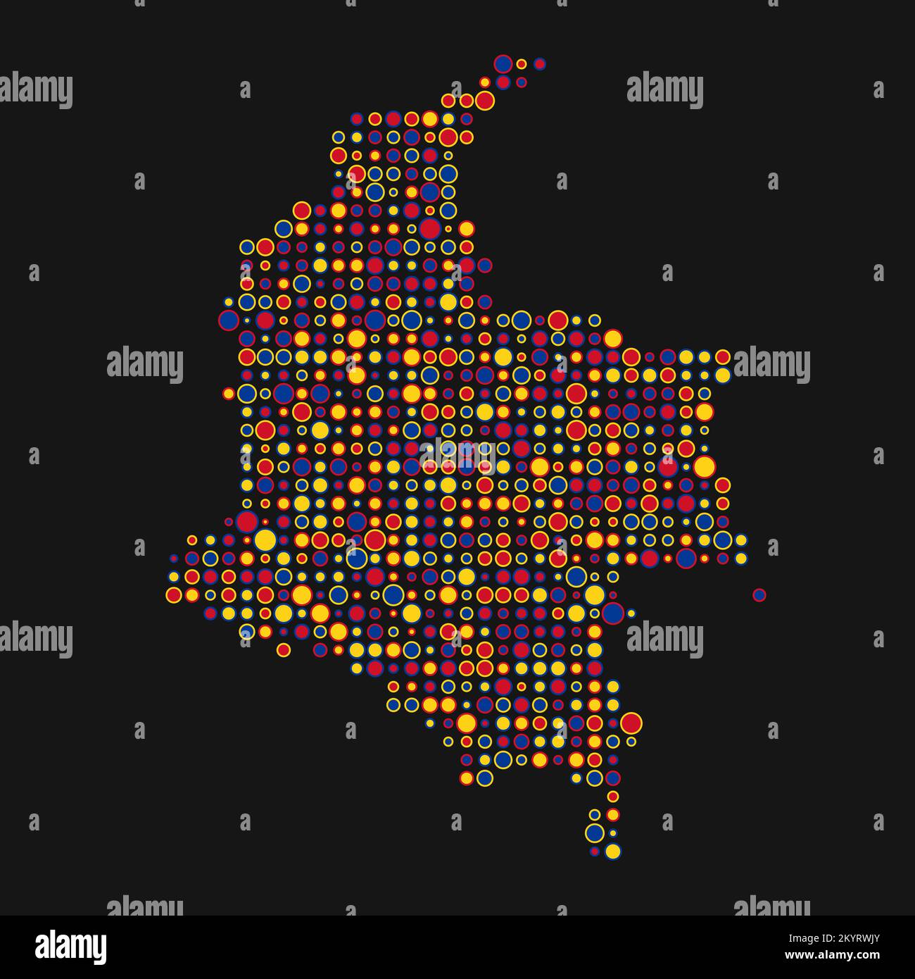 Colombia Map Silhouette Pixelated generative pattern illustration Stock ...