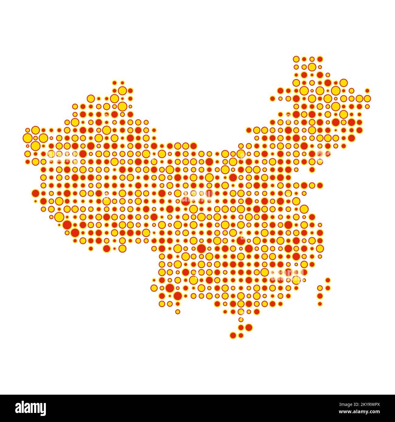 China Map Silhouette Pixelated generative pattern illustration Stock ...