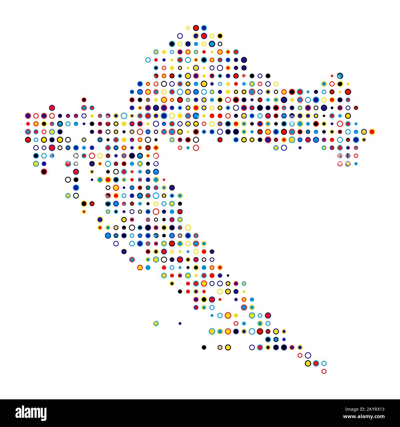 Croatia Map Silhouette Pixelated generative pattern illustration Stock ...