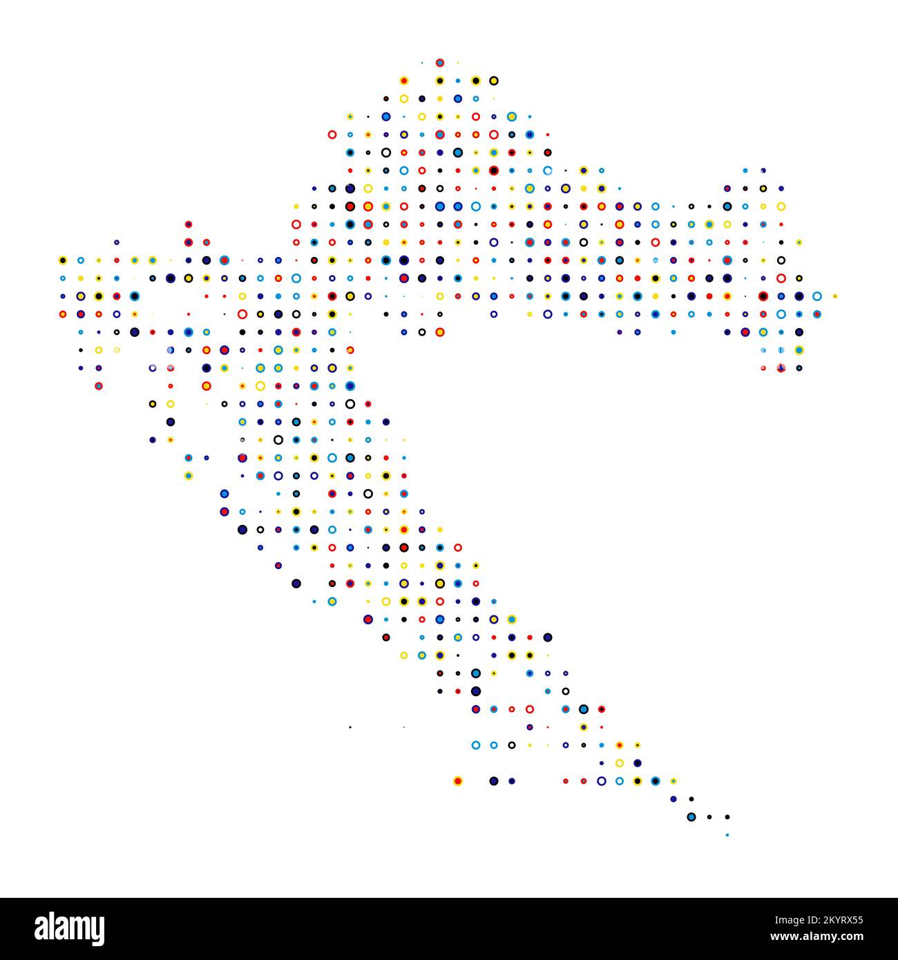 Croatia Map Silhouette Pixelated generative pattern illustration Stock ...