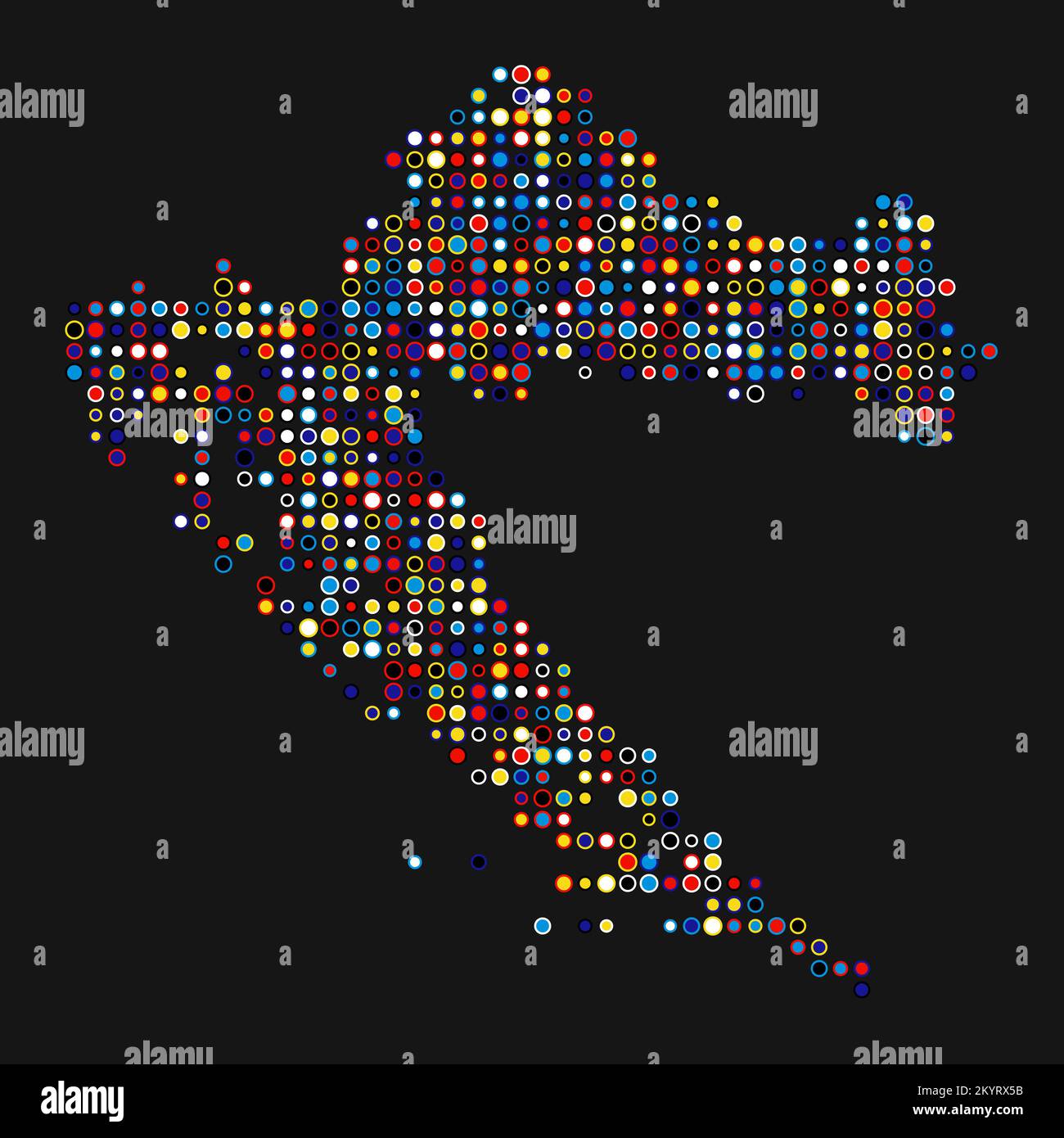 Croatia Map Silhouette Pixelated generative pattern illustration Stock ...