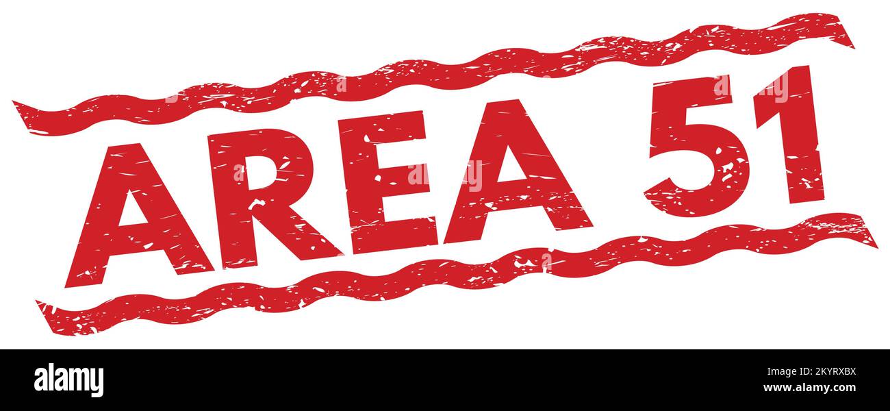 AREA 51 text written on red lines stamp sign Stock Photo - Alamy