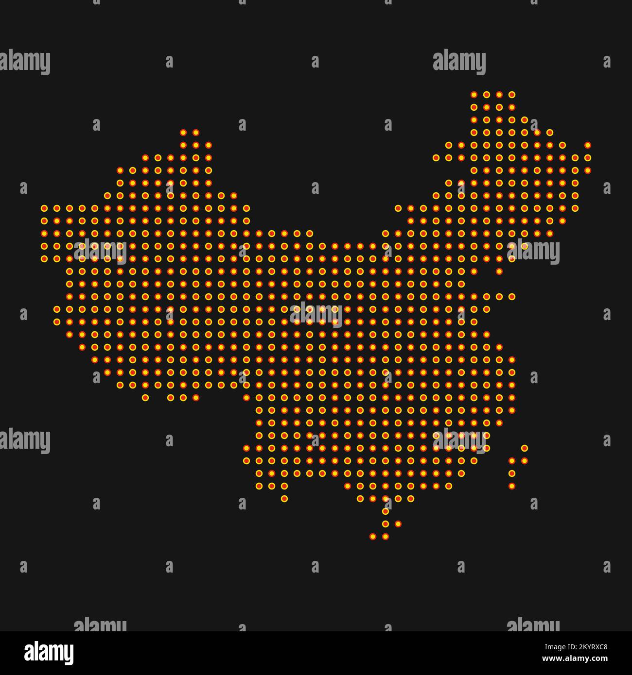 China Map Silhouette Pixelated generative pattern illustration Stock ...