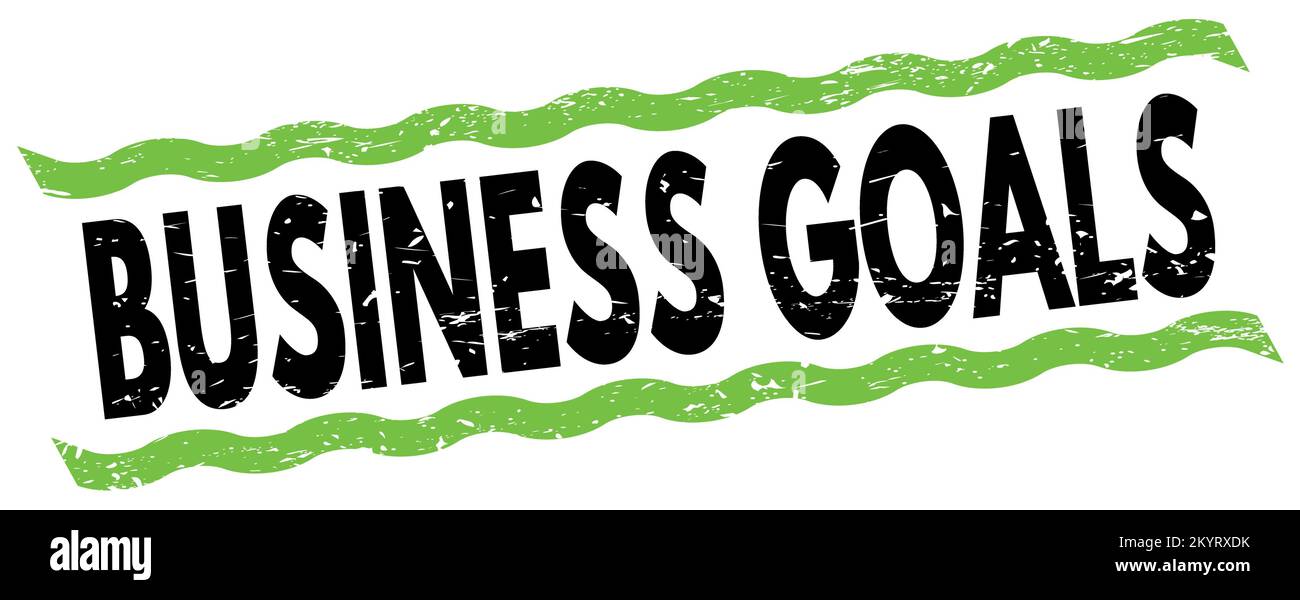 BUSINESS GOALS text written on green-black lines stamp sign Stock Photo ...