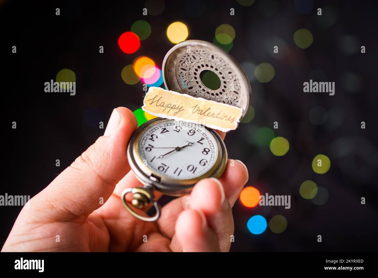 Valentine's day wording on watch as Love concept Stock Photo - Alamy