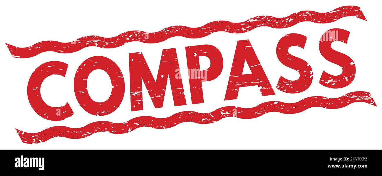 COMPASS text written on red lines stamp sign Stock Photo - Alamy