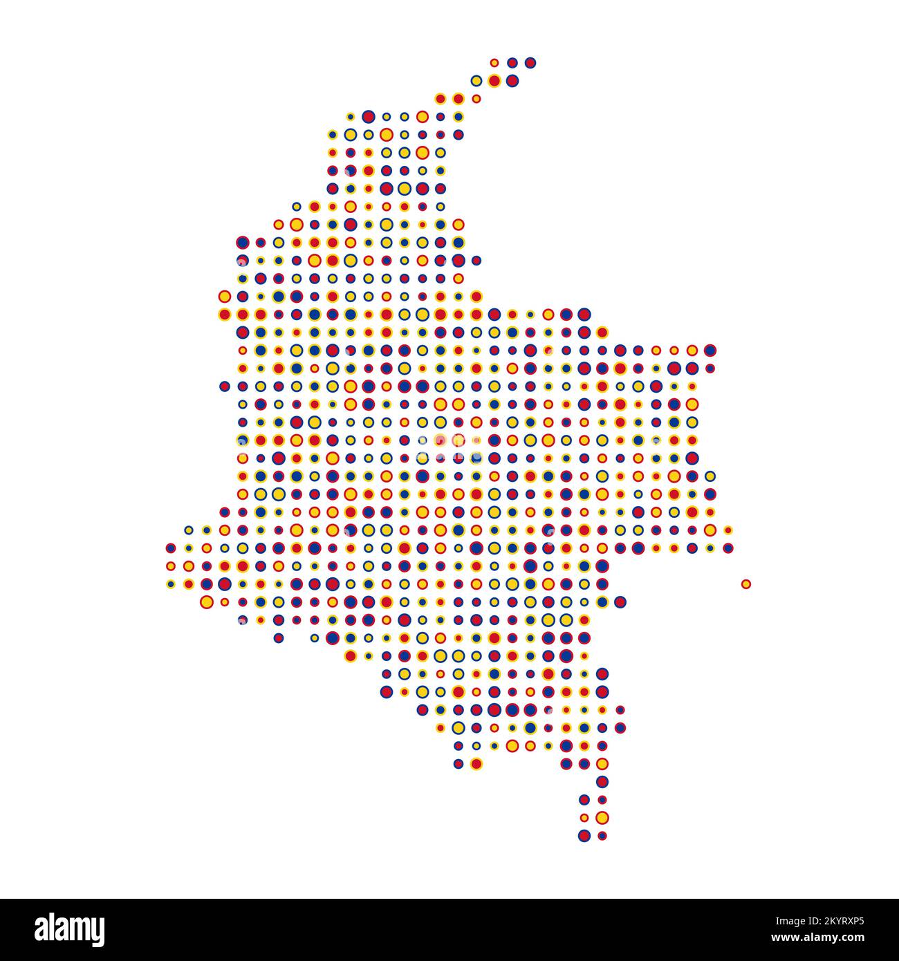 Colombia Map Silhouette Pixelated generative pattern illustration Stock ...
