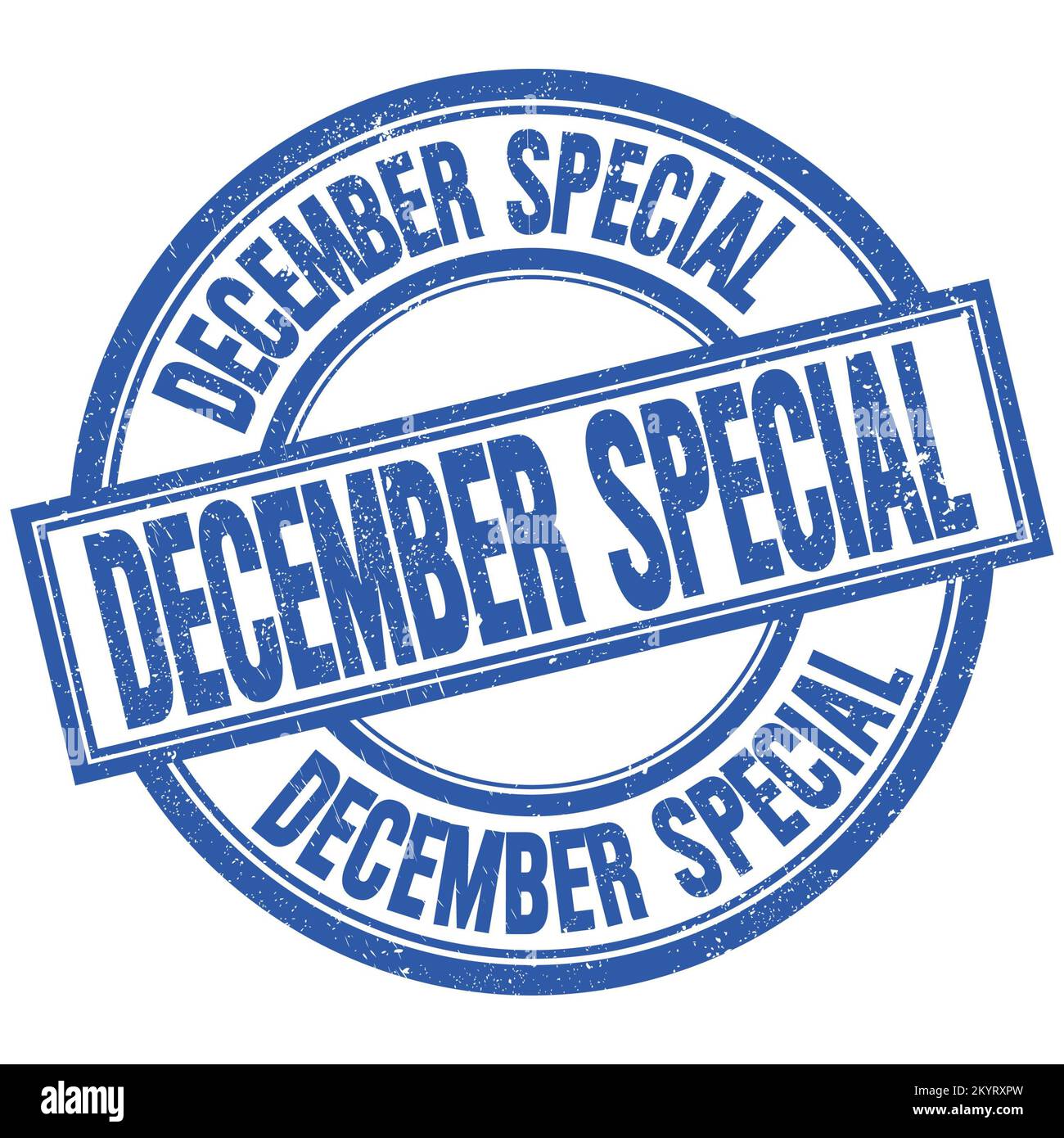 DECEMBER SPECIAL text written word on blue round stamp sign Stock Photo ...