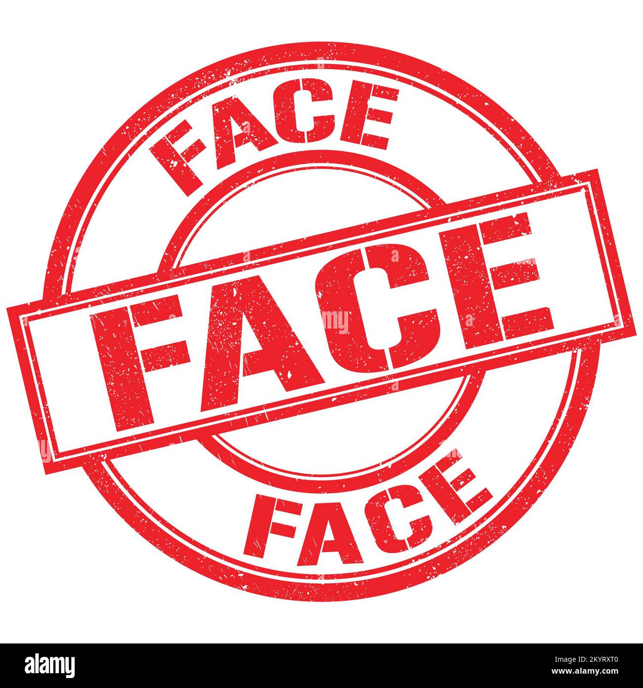 FACE text written on red round stamp sign Stock Photo - Alamy