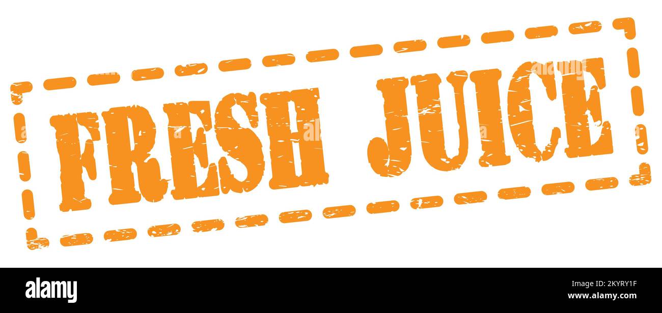 FRESH JUICE text written on orange dash stamp sign Stock Photo - Alamy