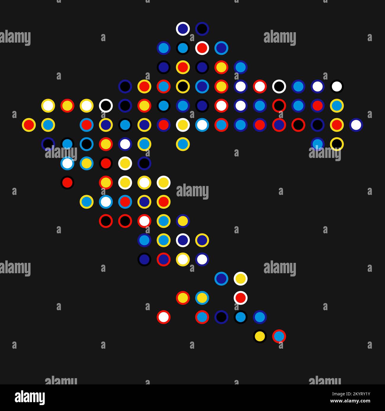 Croatia Map Silhouette Pixelated generative pattern illustration Stock ...