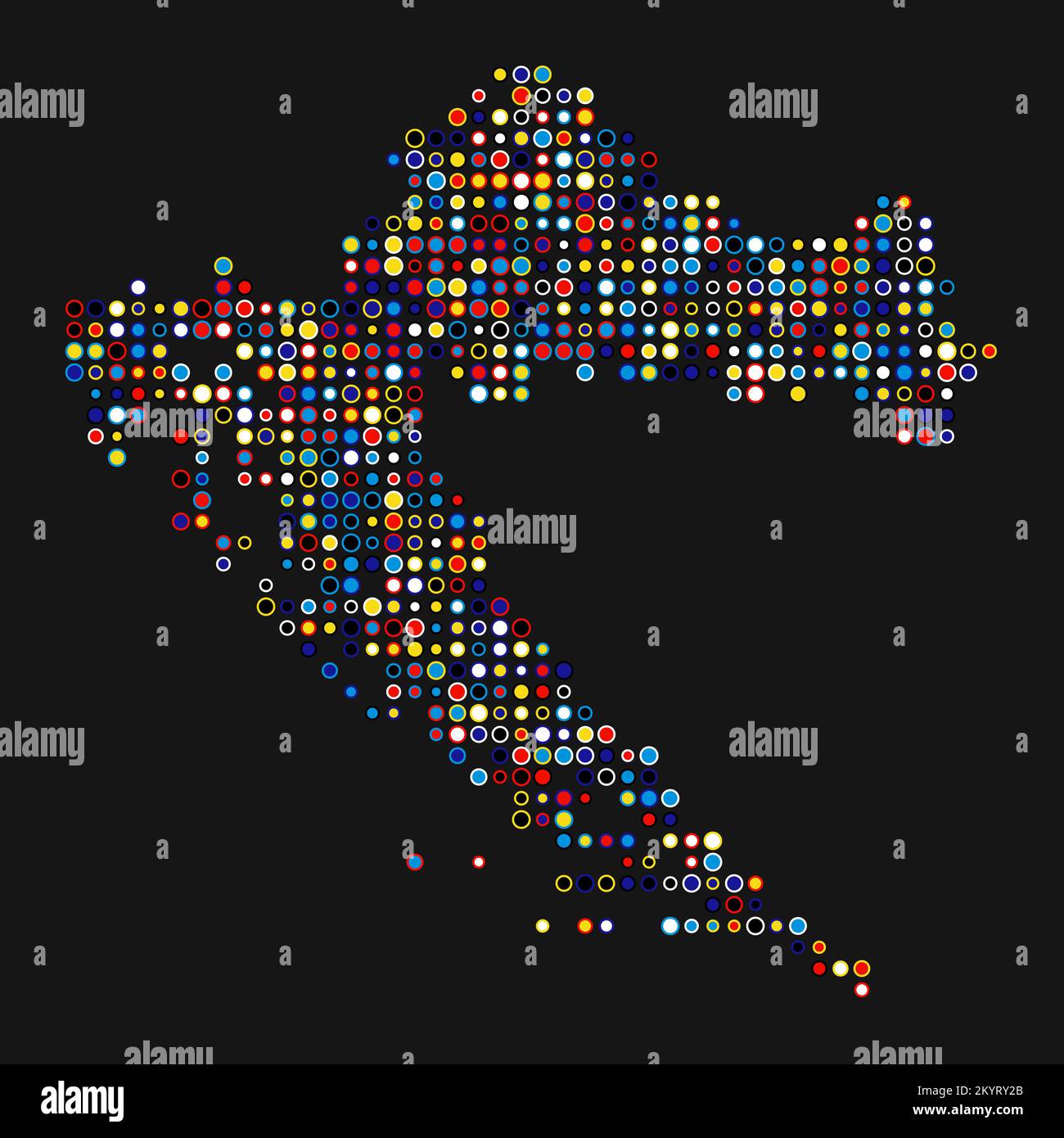 Croatia Map Silhouette Pixelated generative pattern illustration Stock ...