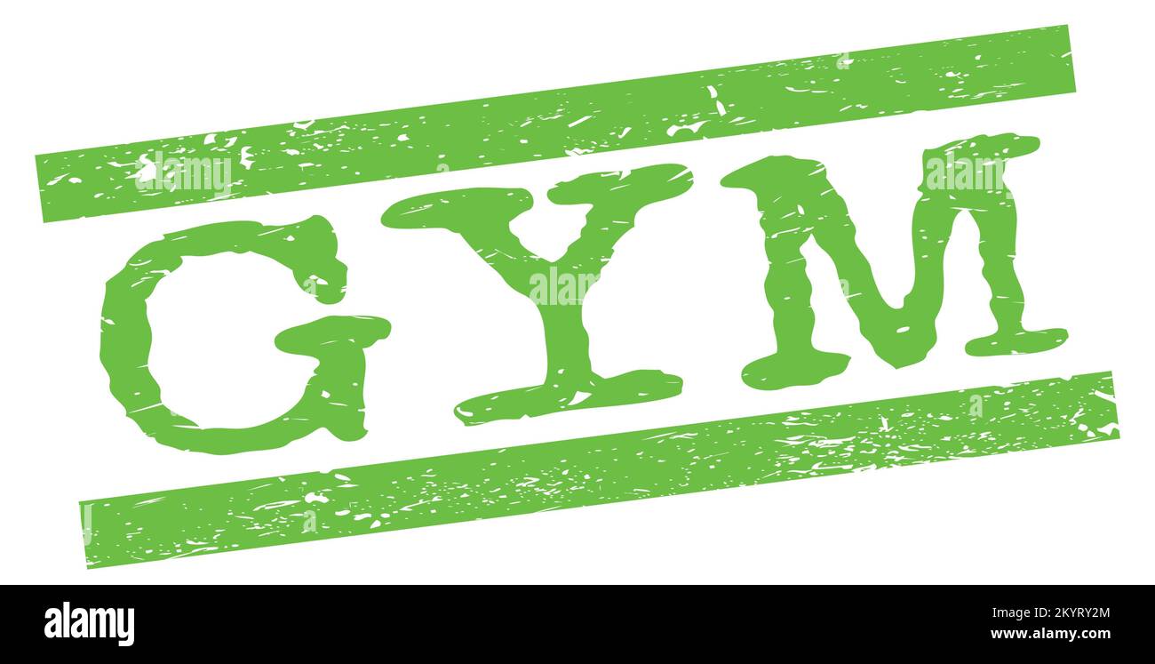 GYM text written on green grungy lines stamp sign Stock Photo - Alamy