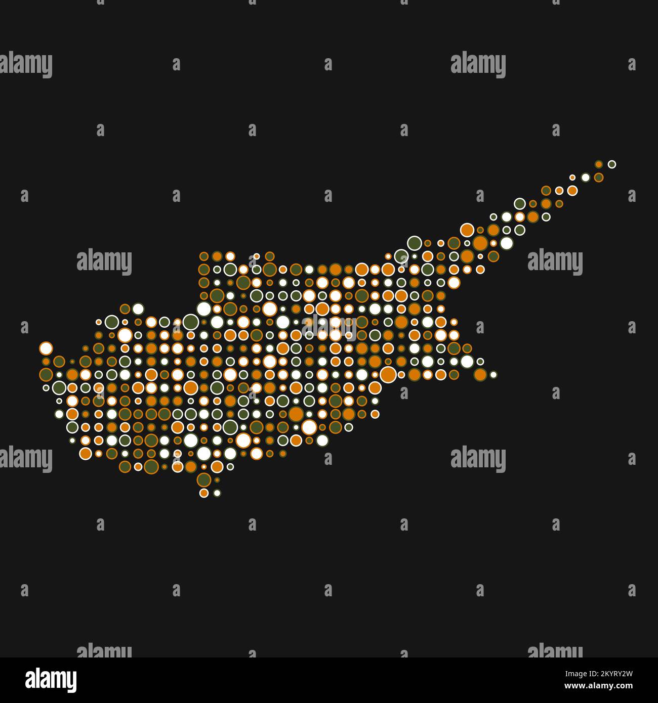 Cyprus Map Silhouette Pixelated generative pattern illustration Stock ...