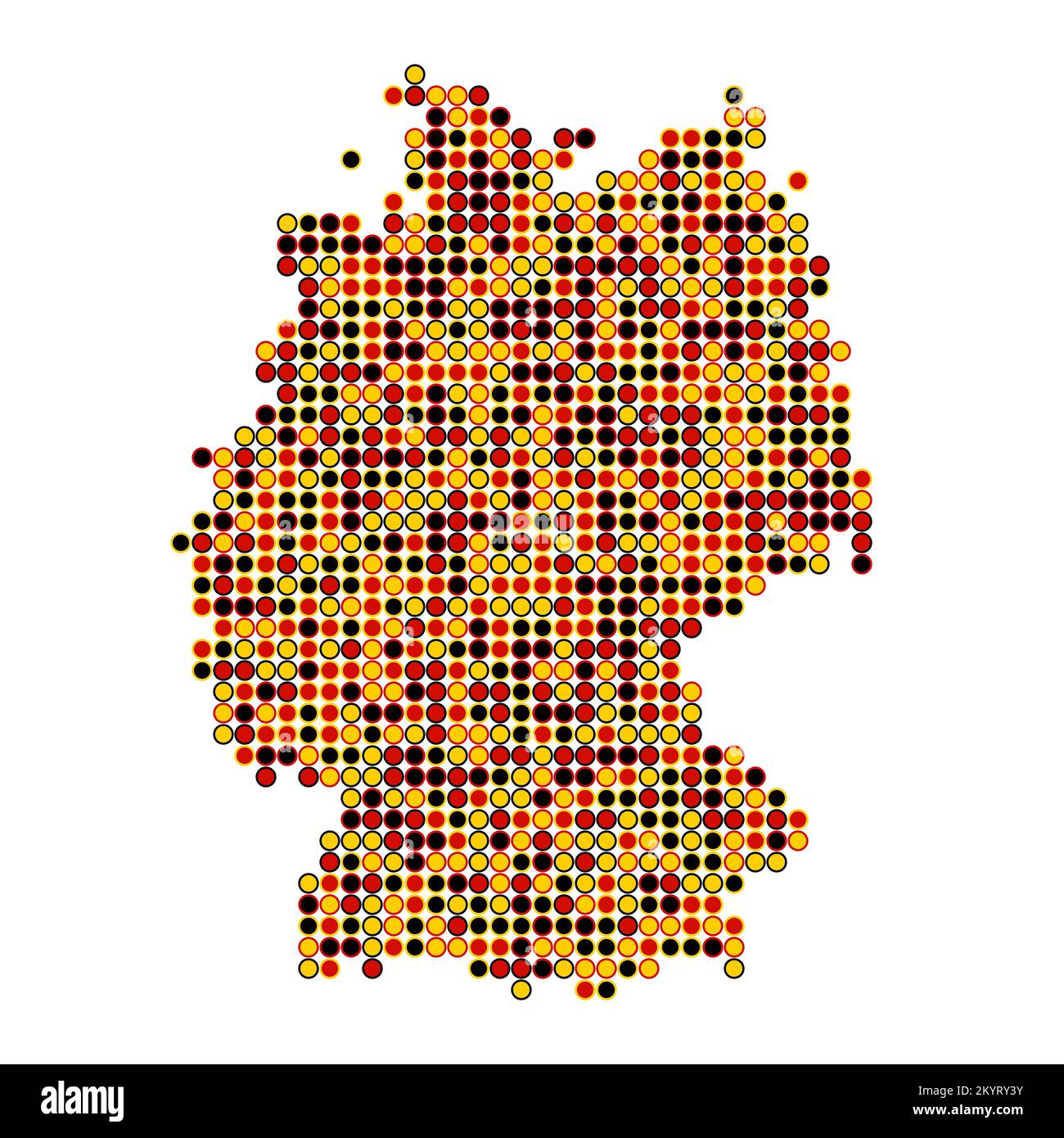 Germany Map Silhouette Pixelated generative pattern illustration Stock ...