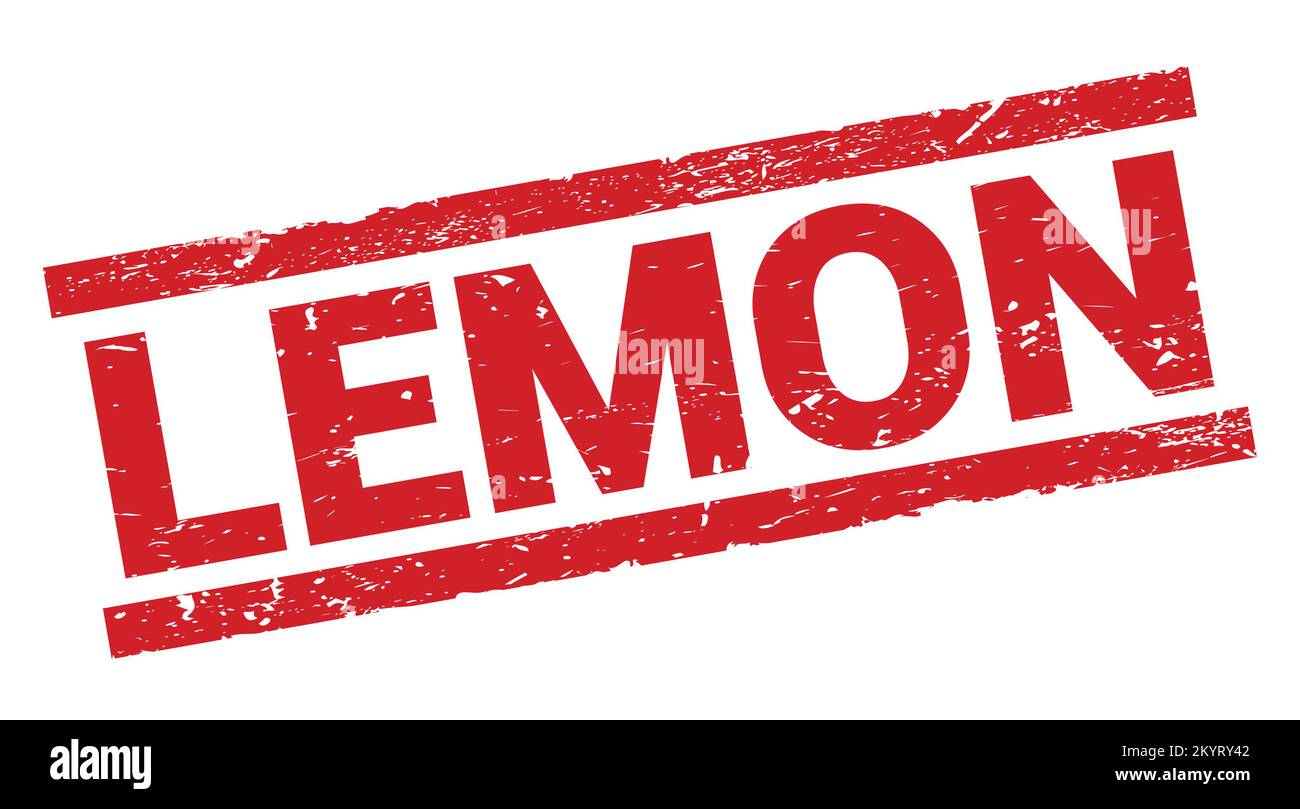 LEMON text written on red rectangle stamp sign Stock Photo - Alamy