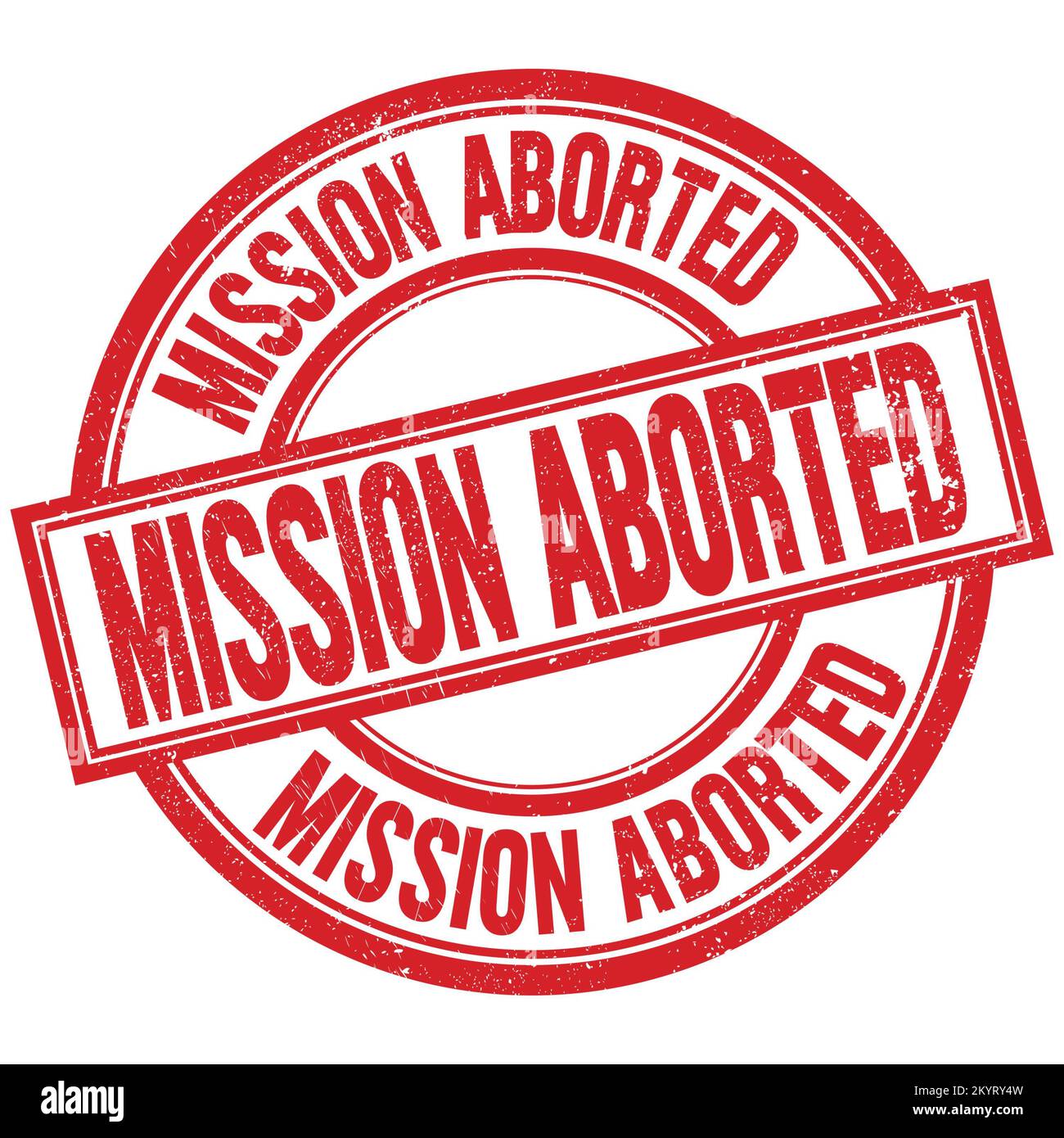 MISSION ABORTED text written word on red round stamp sign Stock Photo - Alamy