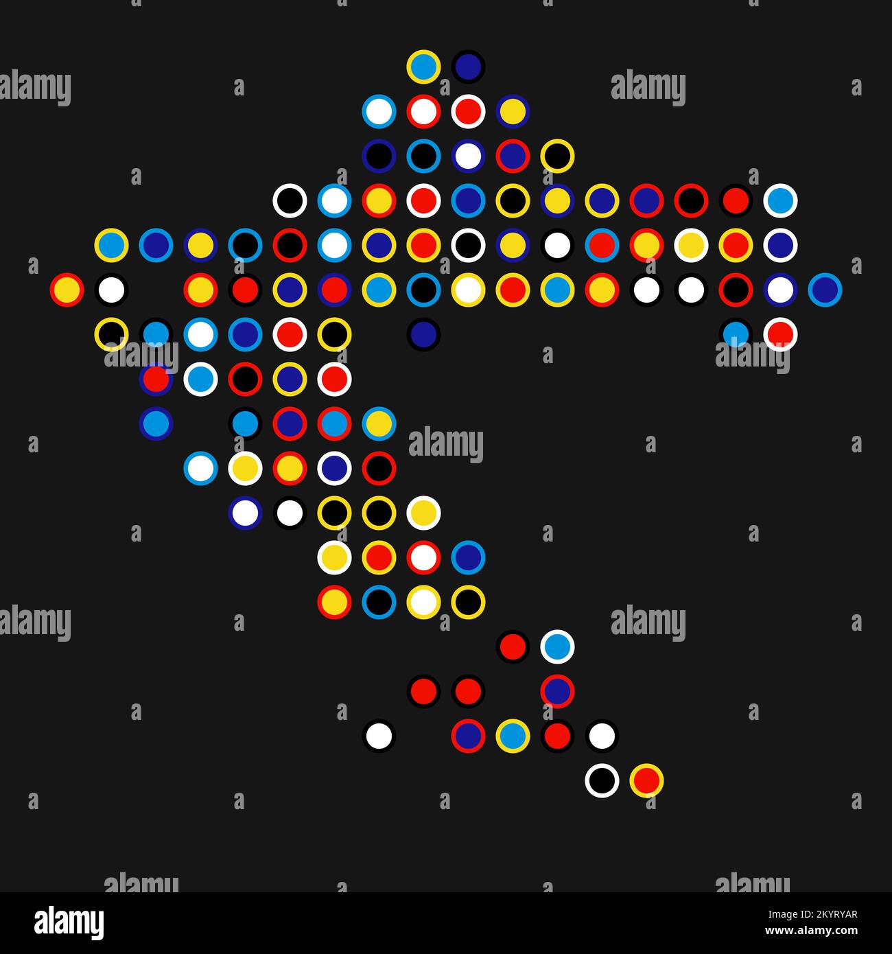 Croatia Map Silhouette Pixelated generative pattern illustration Stock ...