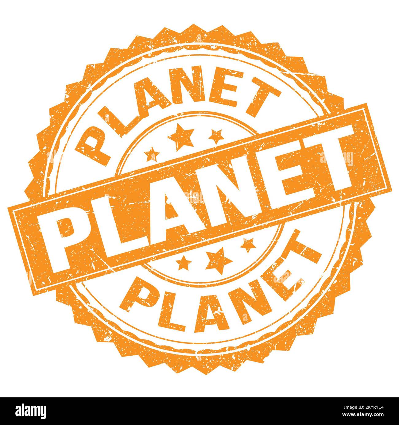 PLANET text written on orange round stamp sign Stock Photo - Alamy