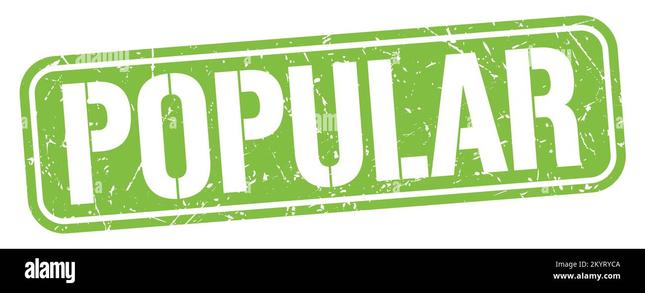 POPULAR text written on green grungy stamp sign Stock Photo - Alamy
