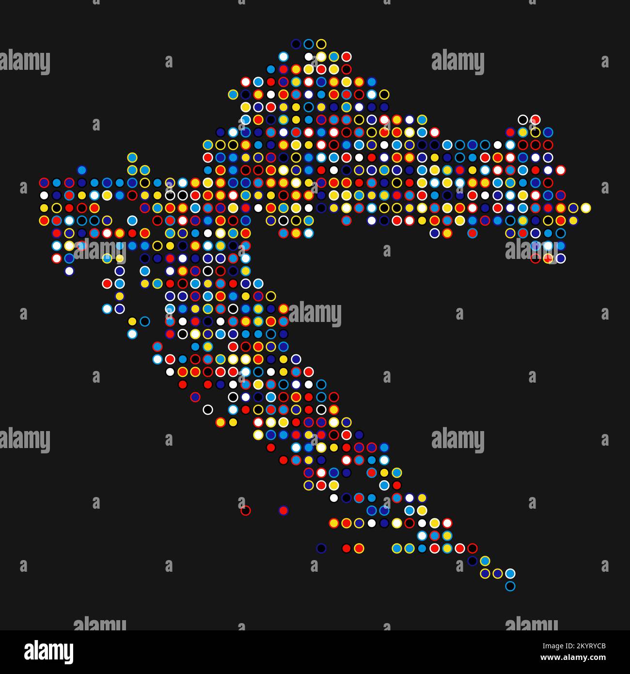 Croatia Map Silhouette Pixelated generative pattern illustration Stock ...
