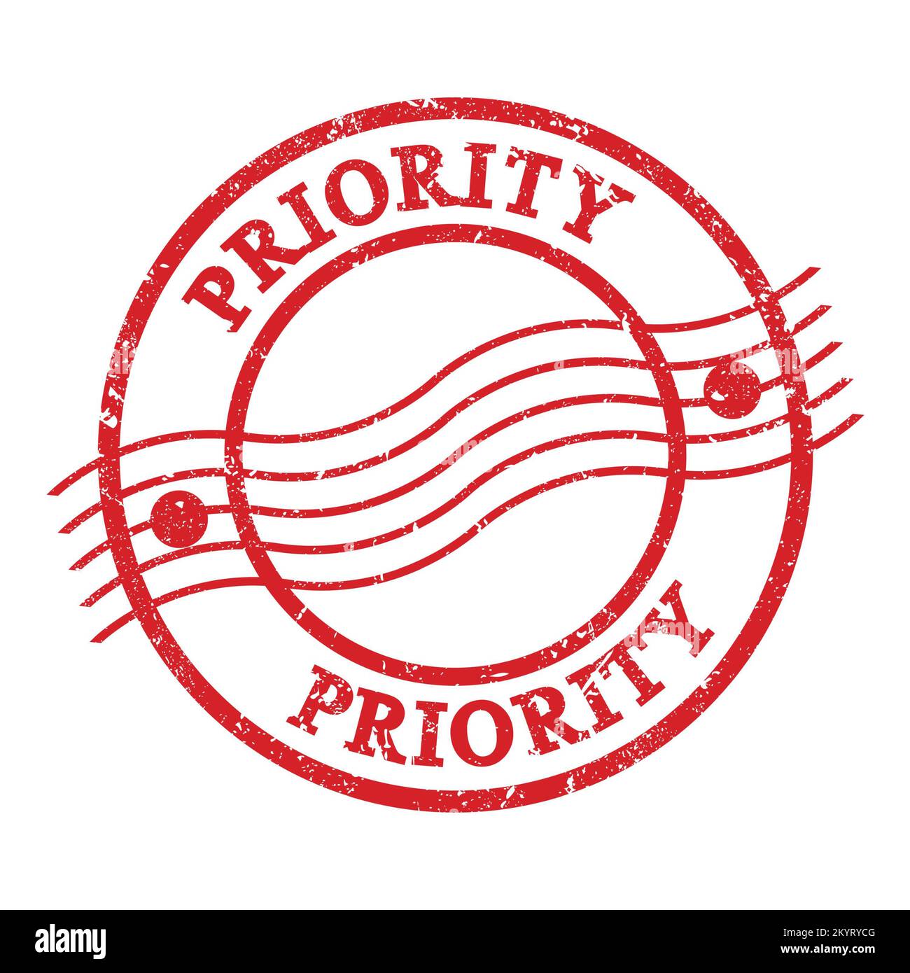 PRIORITY, text written on red grungy postal stamp Stock Photo - Alamy