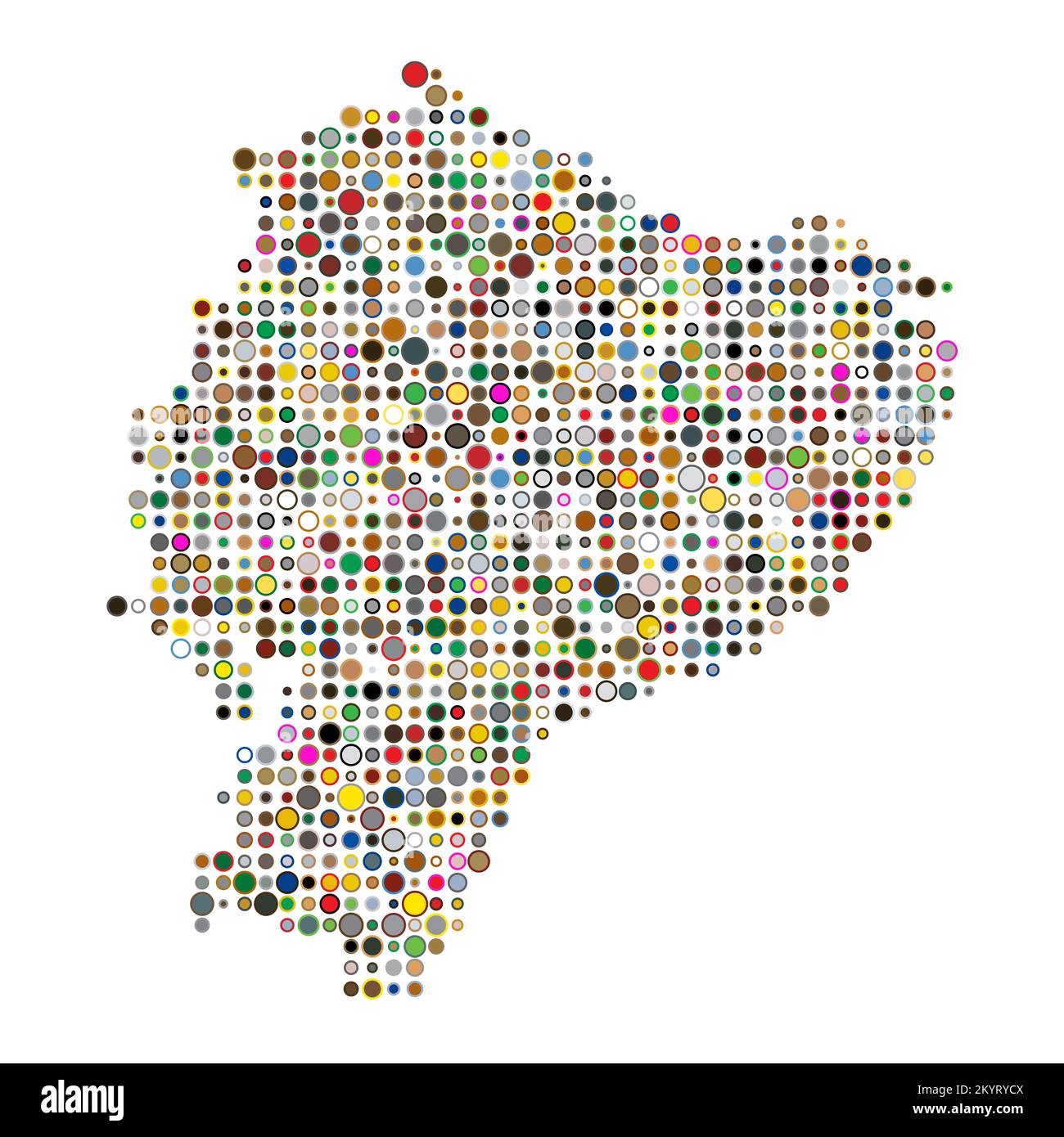 Ecuador Map Silhouette Pixelated generative pattern illustration Stock ...