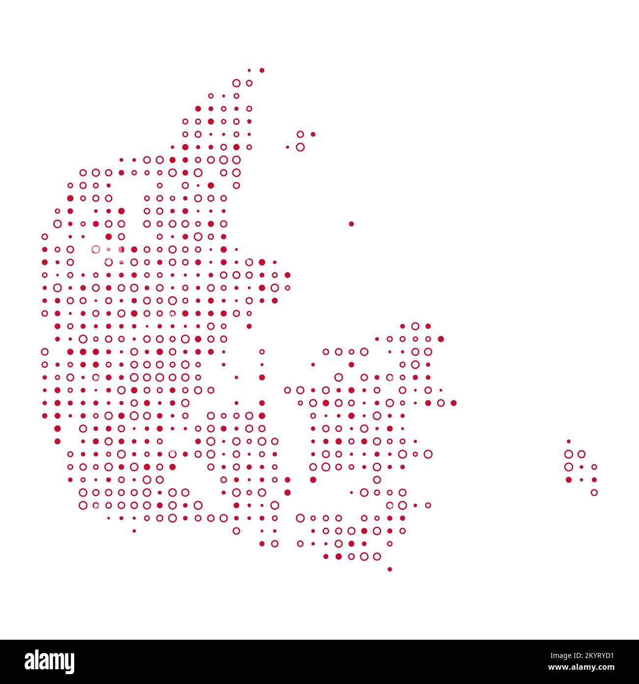 Denmark Map Silhouette Pixelated generative pattern illustration Stock ...