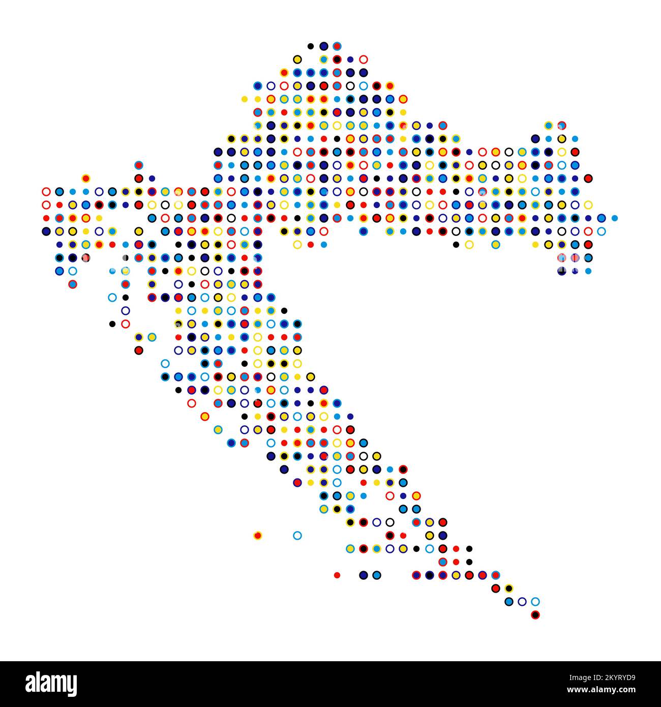 Croatia Map Silhouette Pixelated generative pattern illustration Stock ...