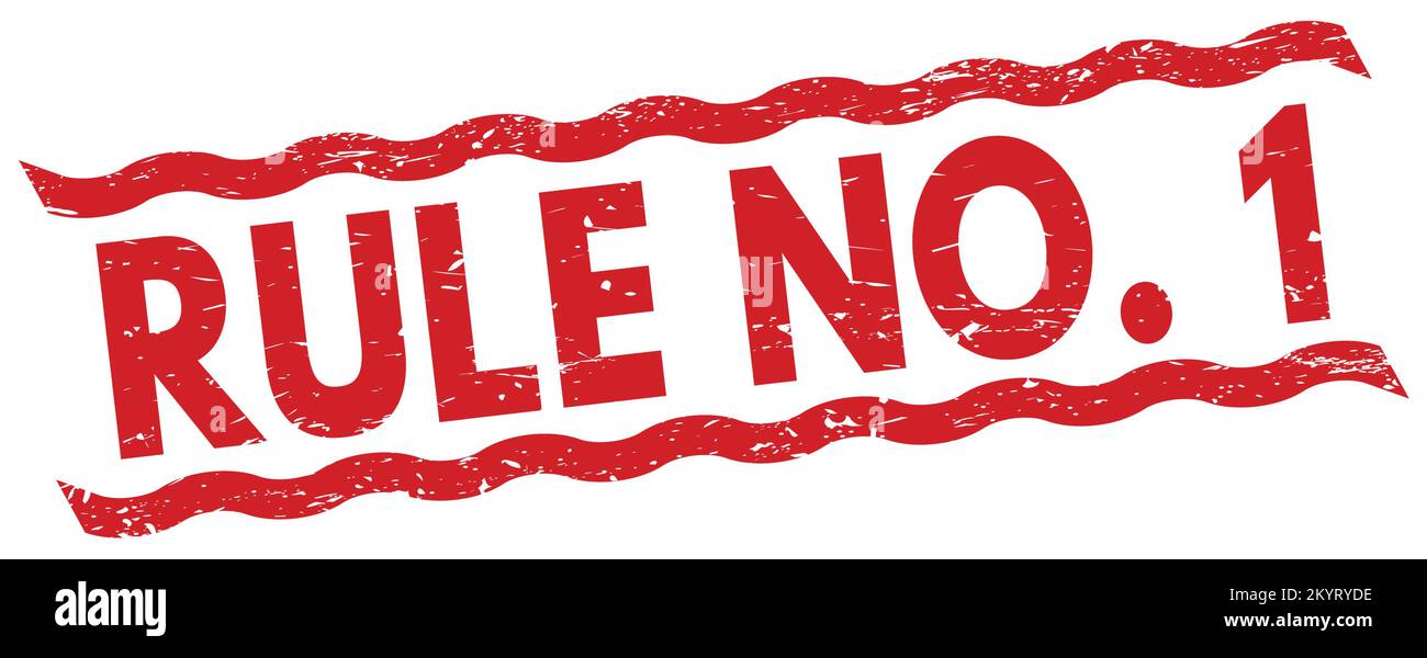RULE NO. 1 text written on red lines stamp sign Stock Photo - Alamy