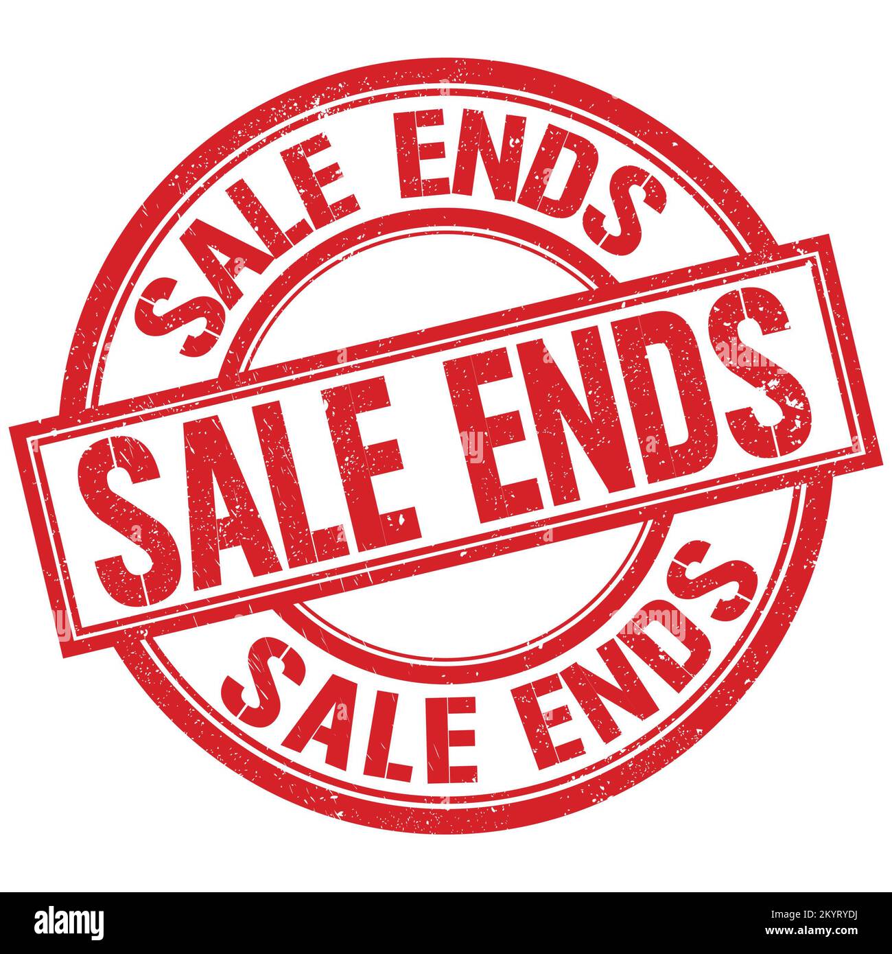 SALE ENDS text written word on red round stamp sign Stock Photo - Alamy