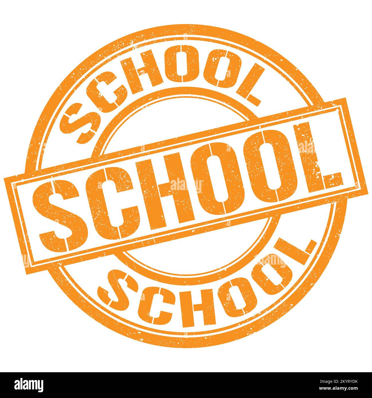 SCHOOL text written on orange round stamp sign Stock Photo - Alamy