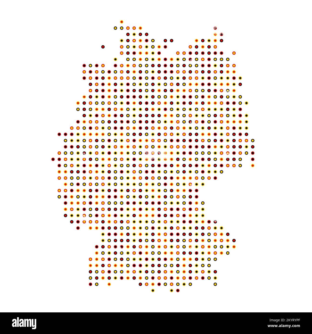 Germany Map Silhouette Pixelated generative pattern illustration Stock ...