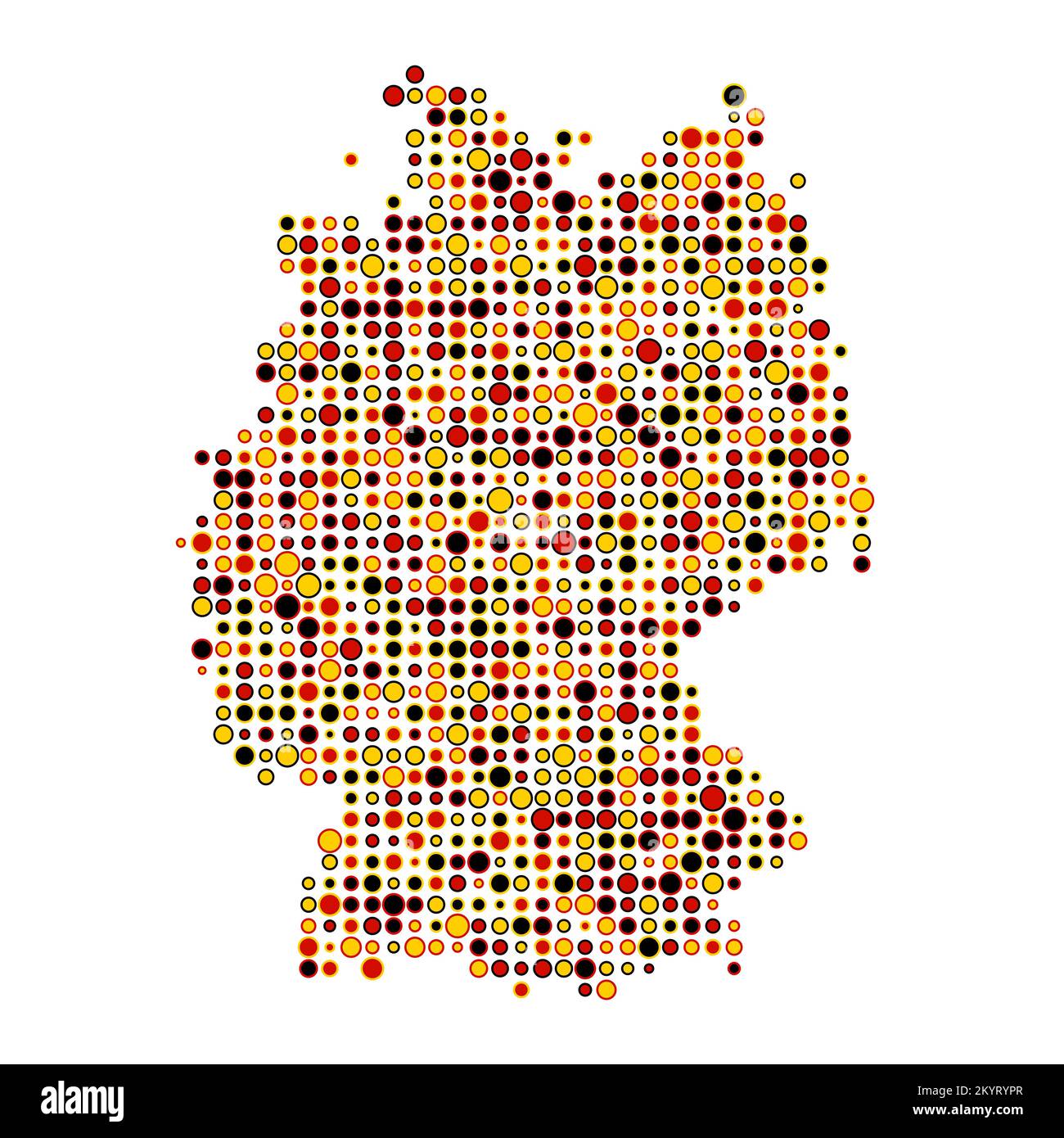 Germany Map Silhouette Pixelated generative pattern illustration Stock ...