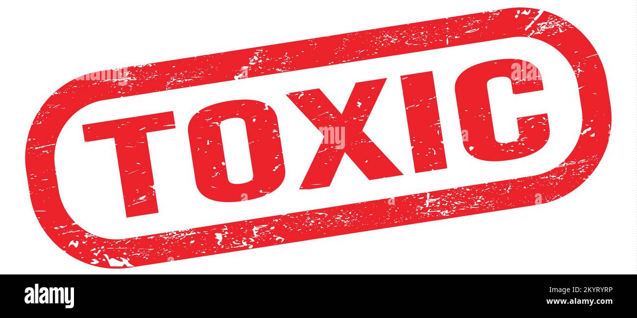 TOXIC, text written on red rectangle stamp sign Stock Photo - Alamy