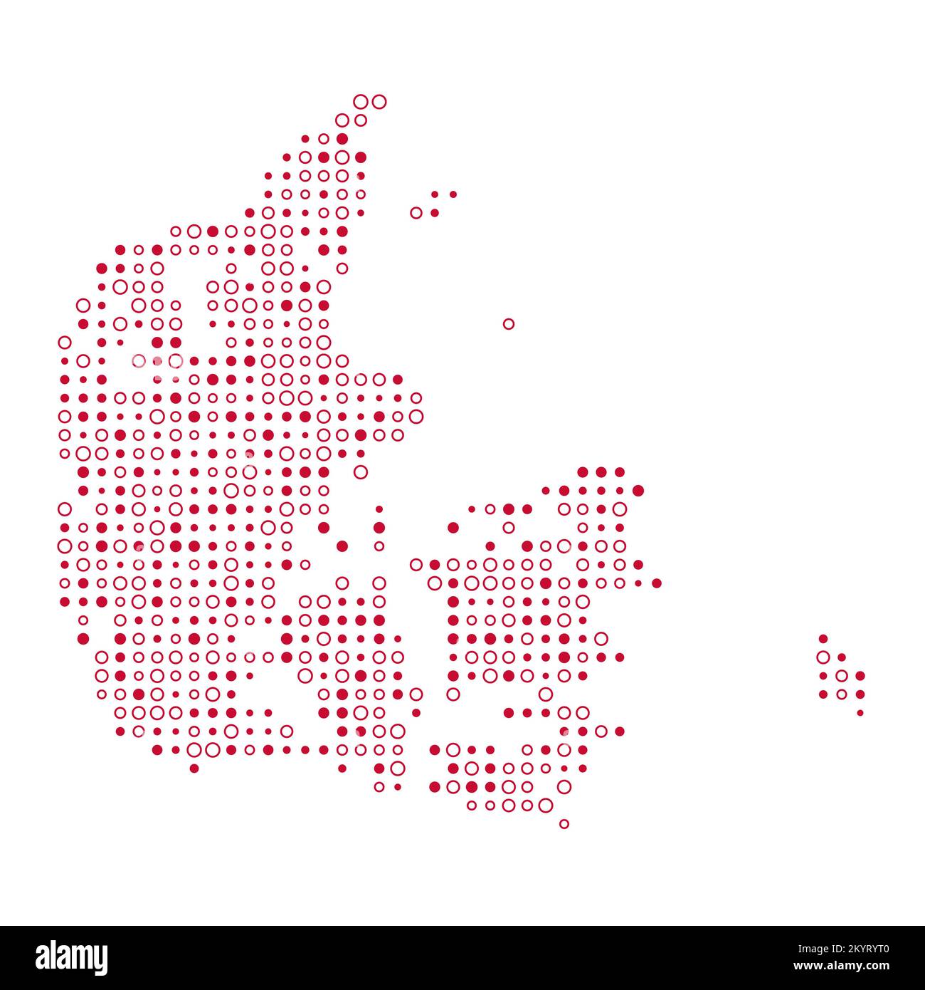 Denmark Map Silhouette Pixelated generative pattern illustration Stock ...