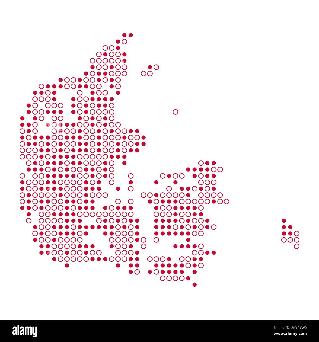 Denmark Map Silhouette Pixelated generative pattern illustration Stock ...