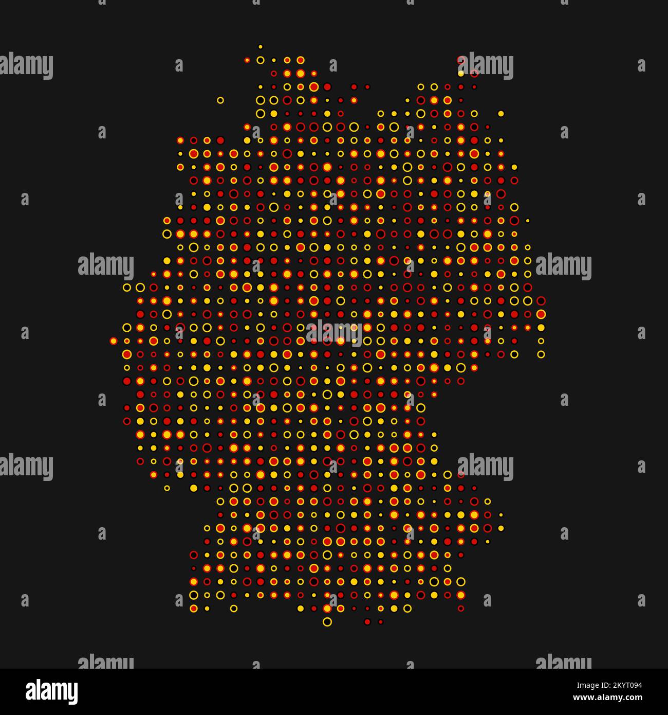 Germany Map Silhouette Pixelated generative pattern illustration Stock ...