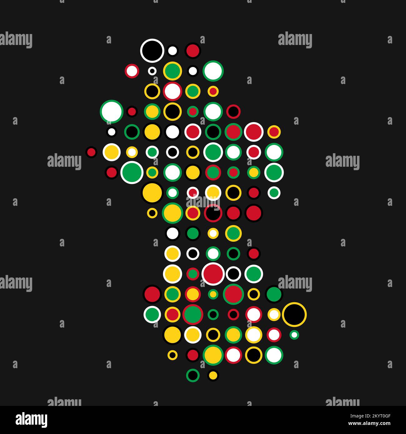 Guyana Map Silhouette Pixelated generative pattern illustration Stock ...