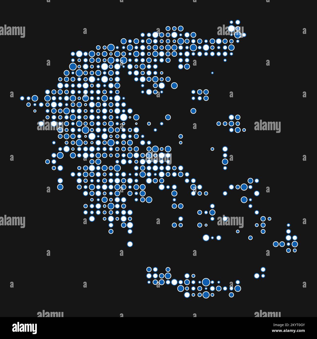 Greece Map Silhouette Pixelated generative pattern illustration Stock ...