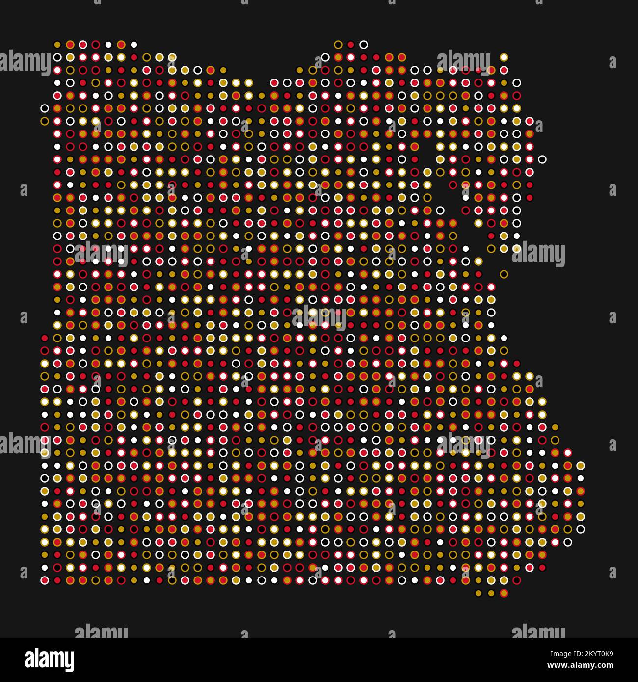 Egypt Map Silhouette Pixelated generative pattern illustration Stock ...