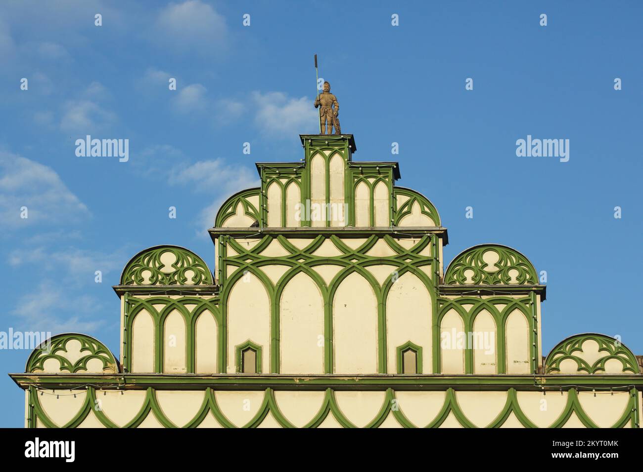 Green stepped gable and tail gable with historical figure from the ...