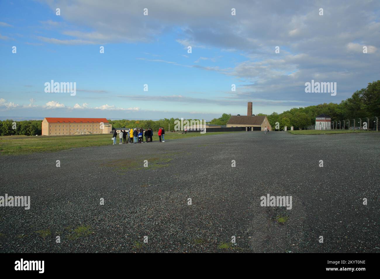 Visitor group in concentration camp, Nazi era, beech forest Memorial ...