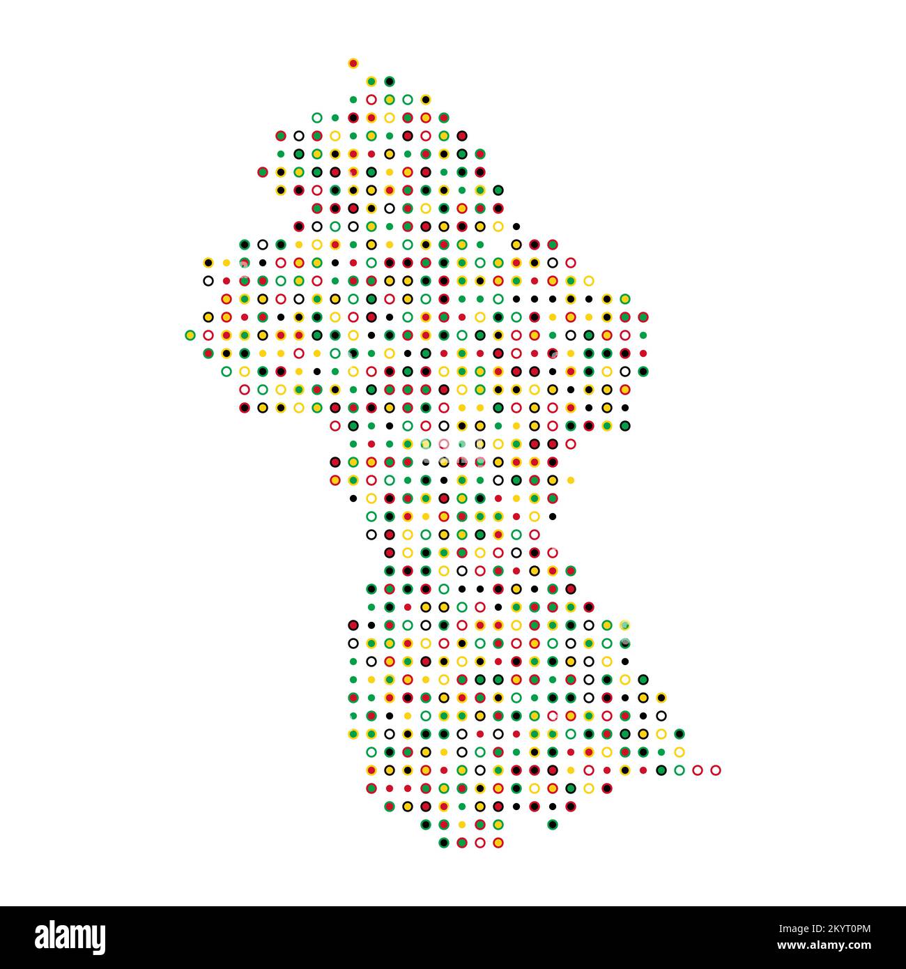 Guyana Map Silhouette Pixelated generative pattern illustration Stock ...