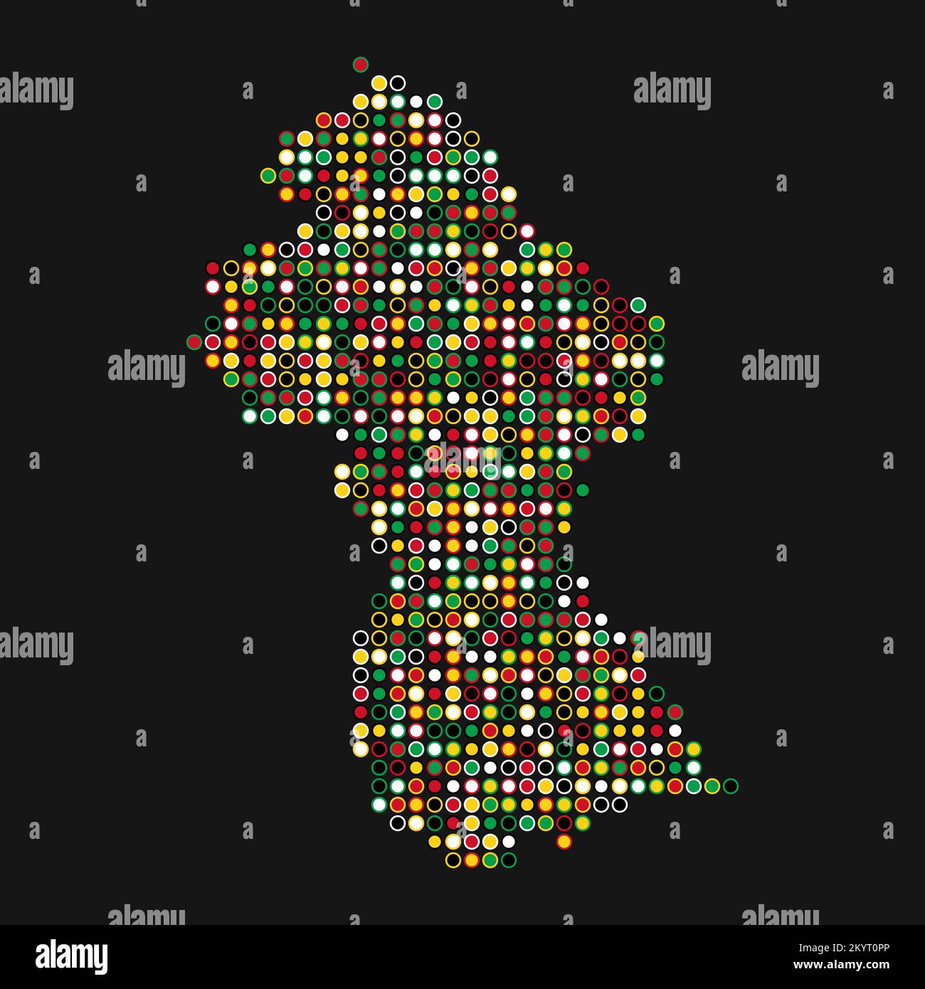 Guyana Map Silhouette Pixelated generative pattern illustration Stock ...