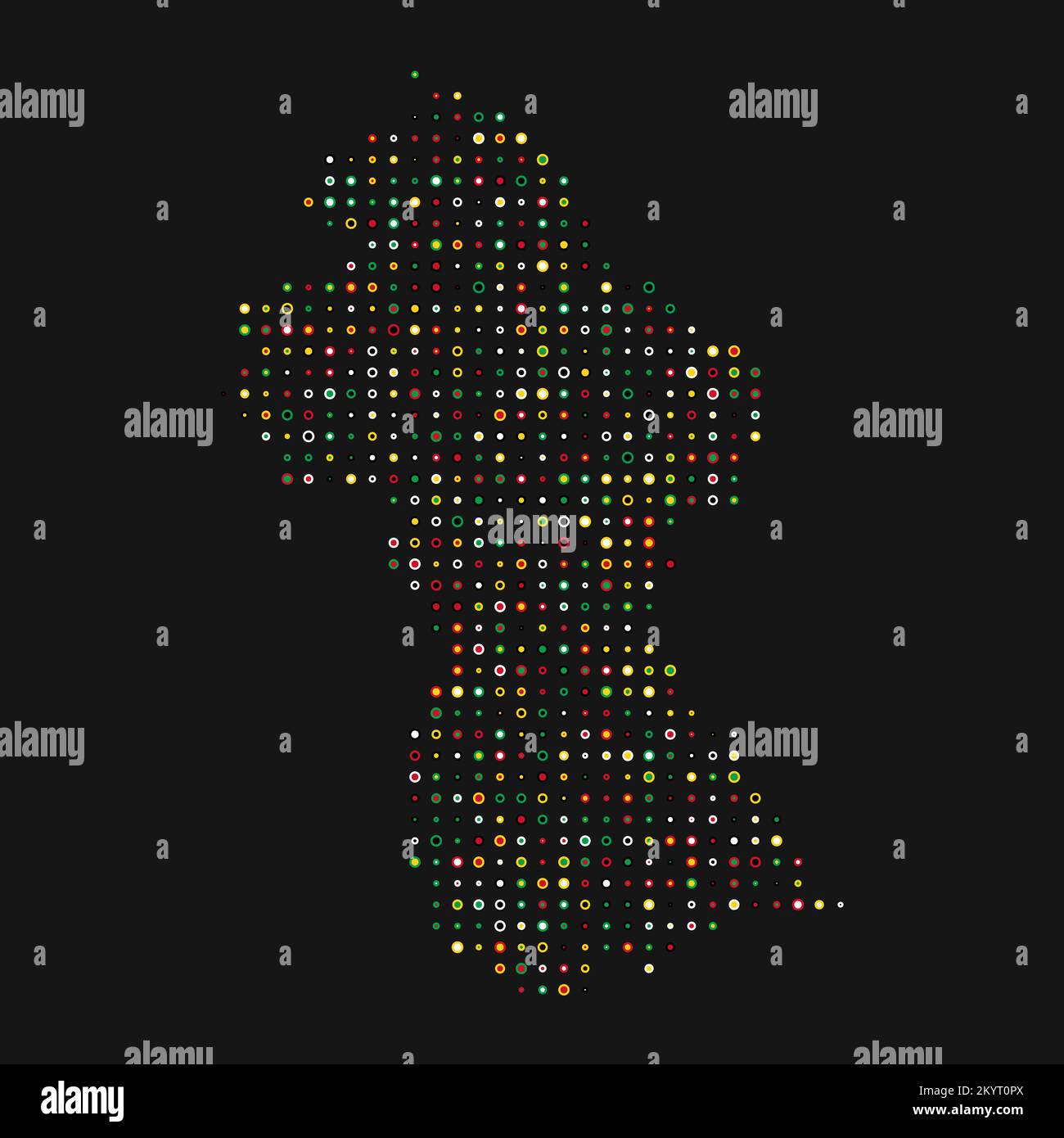 Guyana Map Silhouette Pixelated generative pattern illustration Stock ...