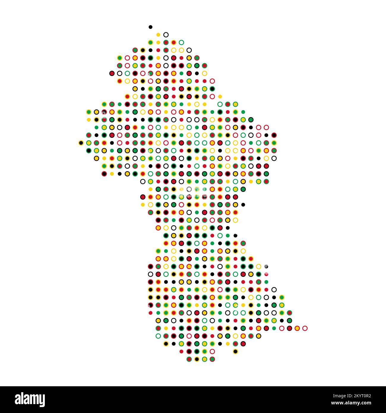 Guyana Map Silhouette Pixelated generative pattern illustration Stock ...